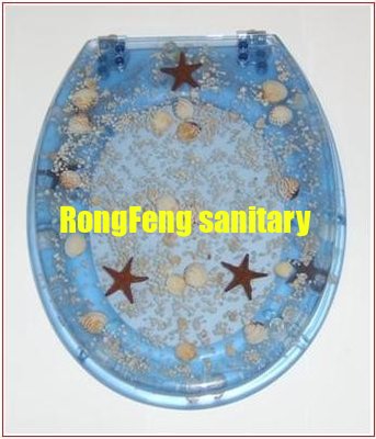 polyresin toilet seat cover,sea star shell design transparent poly-resin toilet seat,
