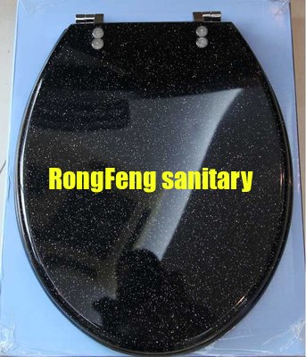 Glitter poly-resin toilet seat cover,transparent poly-resin toilet seat,