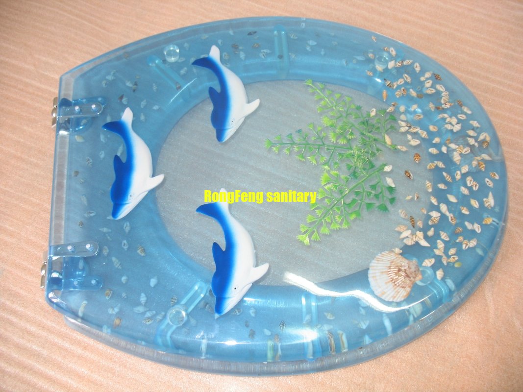 polyresin toilet seat cover,MDF ,color toilet,PP toilet seat,sea star,shell transparent,