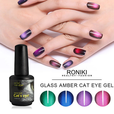RONIKI Amber Cat Eye Gel Polish,Cat Eye Gel,Led Cat Eye Gel,Cat Eye Gel Wholesaler，cat eye magnetic nail polish supplier