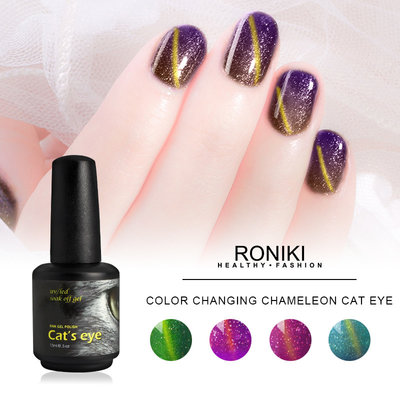 RONIKI Color Changing Chameleon Cat Eye Gel,Colorful Cat Eye Gel,gel color nail polish，Variety Cat Eye Gel,Cat Eye Gel supplier