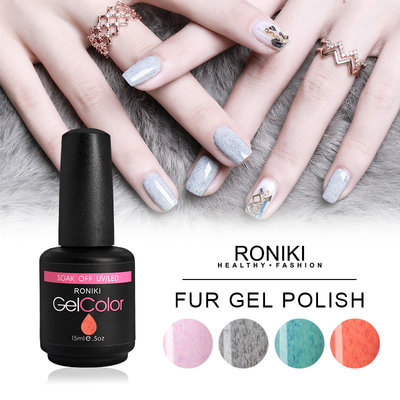 RONIKI Fur Effect Gel Polish,Nail Matte Gel Polish,Nail Painting Color Gel,Frosted Surface Gel Polish supplier