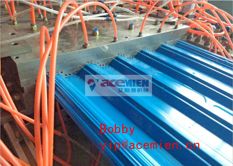 PVC/ASA Co-extrusion Multi Layer Hollow Roofing Sheet Machine / Plastic Tile Extrusion Lin
