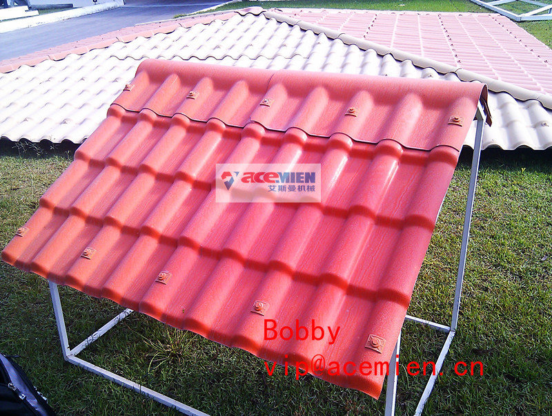 ASA PVC anti-ultraviolet / anti-corrosion glazed roof tile / PVC roofing sheet extrusion equipment