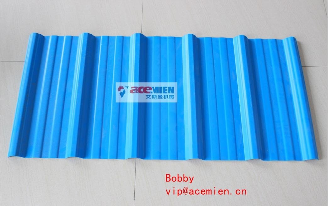 Single Layer Roofing Sheet Making Machine / Plastic Extrusion Line for PVC Corrugated Tiles