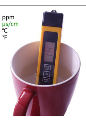 Digital LCD RO Water TDS Meter 0-9999μS Conductivity Green / Red Backlight