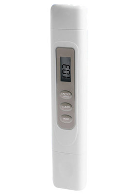 White TDS Meter Hold Digital Water Purity Tester With CR2032 DC3V Battery