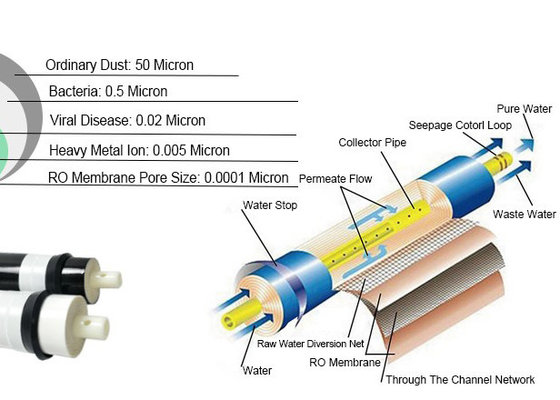 97% Desalination Reverse Osmosis Film 50/75/100/200/300/400 GPD RO Membrane