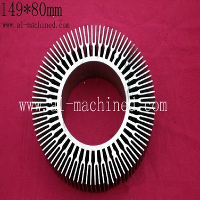 China 149mm Black AL6063 Extruded Profiles LED Cooler in china,sunflower heatsink for led light,extrusion LED heatsink supplier