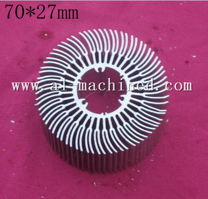 China Item228,70mm Machined LED light Cooler, AL6063 Extruded Profiles LED Light Radiator,round heatsink for led light supplier