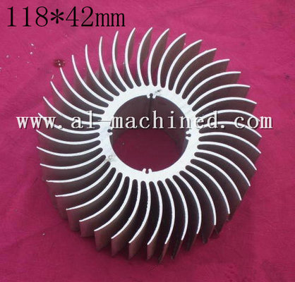 China Item229,118mm Machined LED light Cooler, AL6063 Extruded Profiles LED Light Radiator,round heatsink for led light supplier