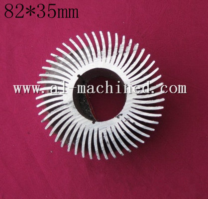 China Item211,82mm Machined LED light Cooler, AL6063 Extruded Profiles LED Light Radiator,round heatsink for led light supplier