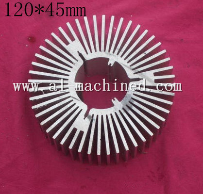 China Item206,120mm Machined LED light Cooler, AL6063 Extruded Profiles LED Light Radiator,round heatsink for led light supplier