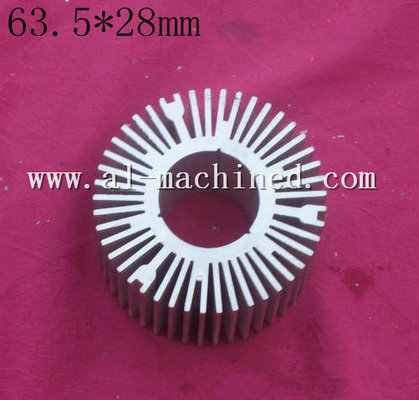 China Item204,63mmMachined LED light Cooler, AL6063 Extruded Profiles LED Light Radiator,round heatsink for led light supplier
