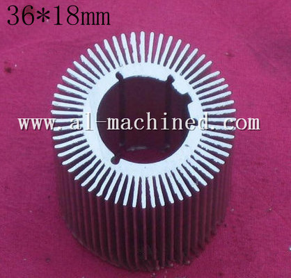 China Item215,36mm Machined LED light Cooler, AL6063 Extruded Profiles LED Light Radiator,round heatsink for led light supplier