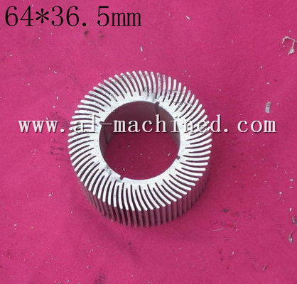 China Item217,64mm Machined LED light Cooler, AL6063 Extruded Profiles LED Light Radiator,round heatsink for led light supplier
