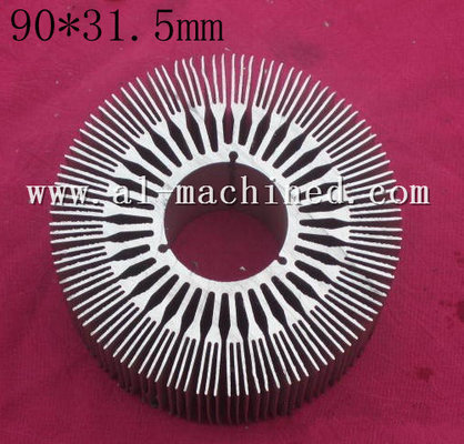 China Item224,90mm Machined LED light Cooler, AL6063 Extruded Profiles LED Light Radiator,round heatsink for led light supplier