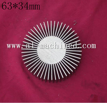 China Item207,63mm Machined LED light Cooler, AL6063 Extruded Profiles LED Light Radiator,round heatsink for led light supplier