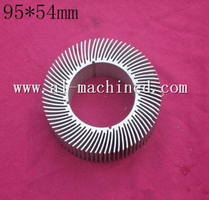 China Item218,95mm Machined LED light Cooler, AL6063 Extruded Profiles LED Light Radiator,round heatsink for led light supplier