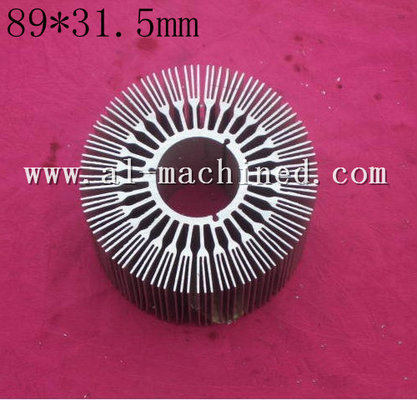 China Item223,89mm Machined LED light Cooler, AL6063 Extruded Profiles LED Light Radiator,round heatsink for led light supplier
