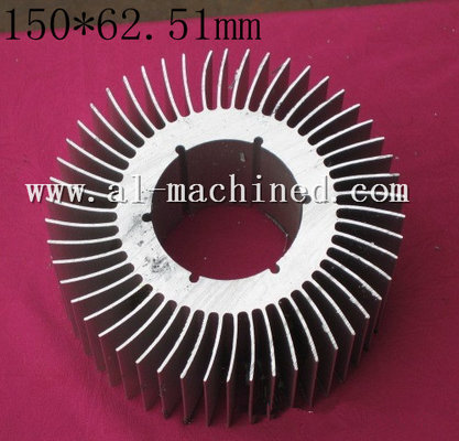 China Item226,150mm Machined LED light Cooler, AL6063 Extruded Profiles LED Light Radiator,round heatsink for led light supplier
