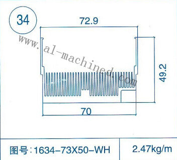 China F34,70mm customized Square Aluminum Heatsink in china,aluminum profiles,extruded profiles,LED Street Light Heatsink supplier