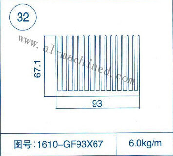 China F32,93mm customized Square Aluminum Heatsink in china,aluminum profiles,extruded profiles,LED Street Light Heatsink supplier