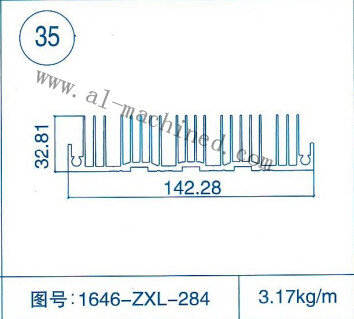 China F35,142mm customized Square Aluminum Heatsink in china,aluminum profiles,extruded profiles,LED Street Light Heatsink supplier