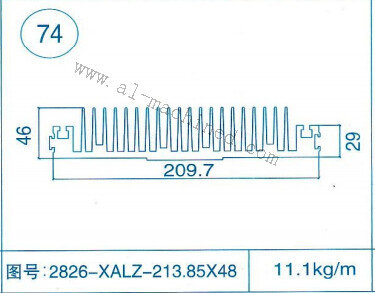 China F74,209mm customized Square Aluminum Heatsink in china,aluminum profiles,extruded profiles,LED Street Light Heatsink supplier