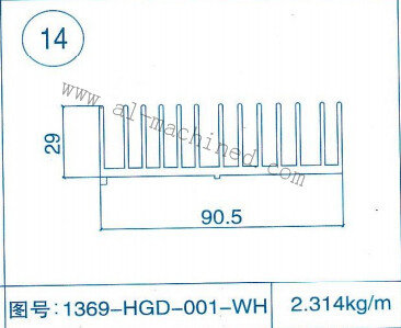 China Item 14,customized Square Aluminum Heatsink in china,aluminum profiles,extruded profiles,LED Street Light Heatsink supplier