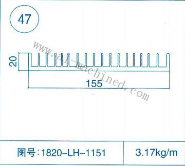 China F47,155mm customized Square Aluminum Heatsink in china,aluminum profiles,extruded profiles,LED Street Light Heatsink supplier
