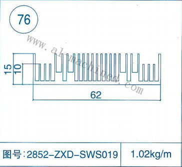 China F76,62mm customized Square Aluminum Heatsink in china,aluminum profiles,extruded profiles,LED Street Light Heatsink supplier