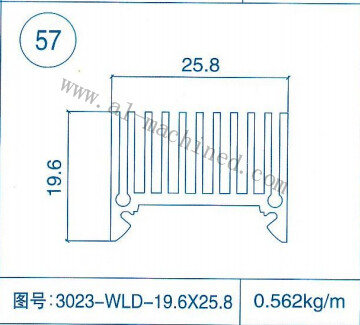 China F57,25mm customized Square Aluminum Heatsink in china,aluminum profiles,extruded profiles,LED Street Light Heatsink supplier