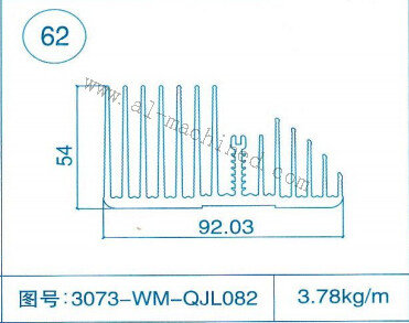 China F62,92mm customized Square Aluminum Heatsink in china,aluminum profiles,extruded profiles,LED Street Light Heatsink supplier