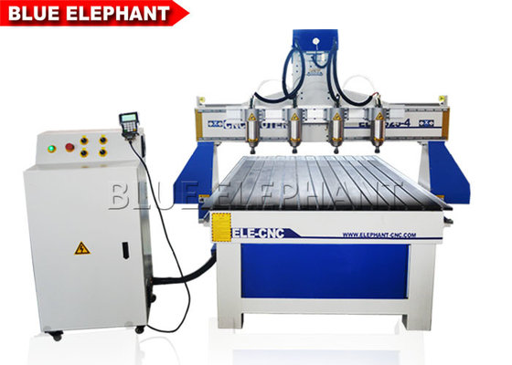 High Precision Multi - Head CNC Router 4 Axis Cutting Machine For Wood Door