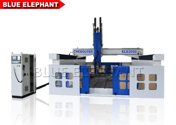 Wood Door Making Atc Spindle Five Axis Cnc Router , Foam Cutting Machine Cast Steel Structure
