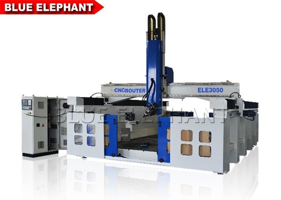 Wood Door Making Atc Spindle Five Axis Cnc Router , Foam Cutting Machine Cast Steel Structure