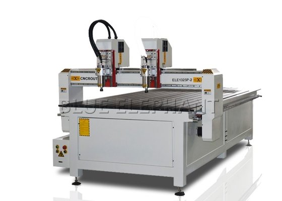 3kw water cooling spindle(top brand in China) , Jinan factory supply separate Two heads CNC Router with rotary ELE -1325