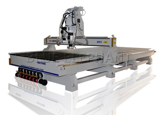 Multi Head Cnc Router Woodworking Machine , Cnc Flatbed Router Wood Furniture Machinery