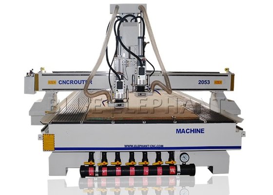 Multi Head Cnc Router Woodworking Machine , Cnc Flatbed Router Wood Furniture Machinery