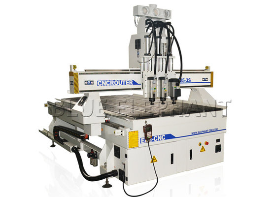 ELE 1325 Pneumatic System Three Spindle Wood Cnc Router Machine For Door Making