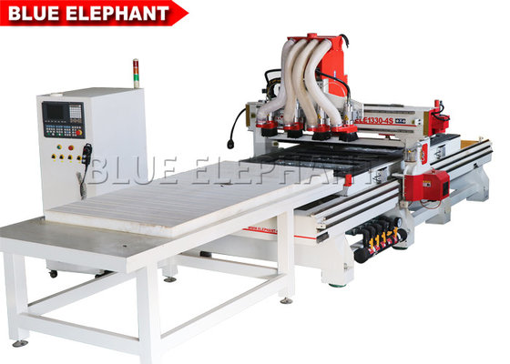 ELE 1330 Multi - Head CNC Router for furniture making , automatic wood door making machine