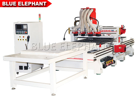 ELE 1330 Multi - Head CNC Router for furniture making , automatic wood door making machine