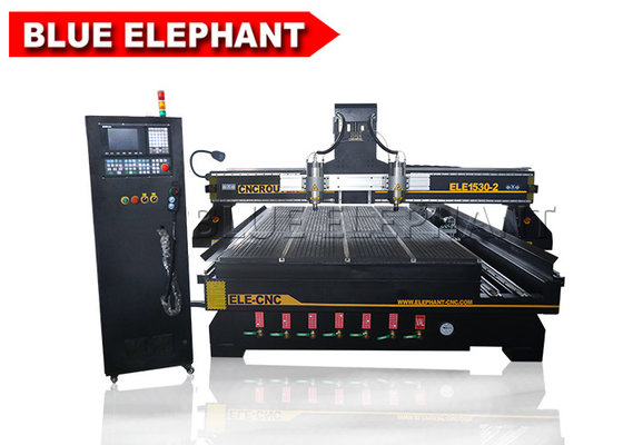 Multi head engraving wooden cnc Router machine with 4th axis , doors wood machine