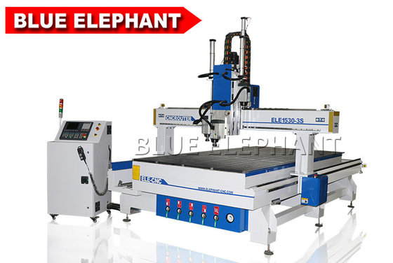 Pneumatic system Multi - Head CNC Router , cnc wood router automatic 3d with 4 axis rotary 1530