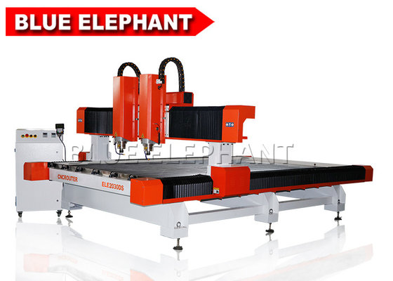Double separate heads 2030 stone cutting machine , cnc stone carving machine / cnc stone router