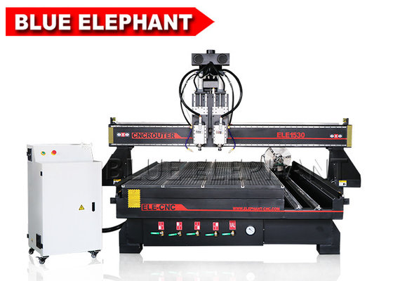 Pneumatic System 4 Axis Multi - Head CNC Router Double Spindle with Routary Device
