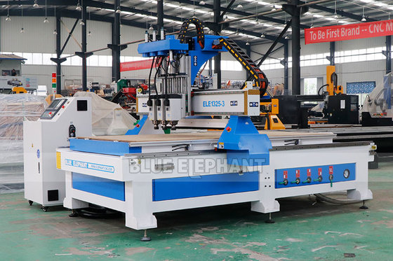 1325 Three Processes Multi Head CNC Router Machinery with HQD Air Cooling Spindle