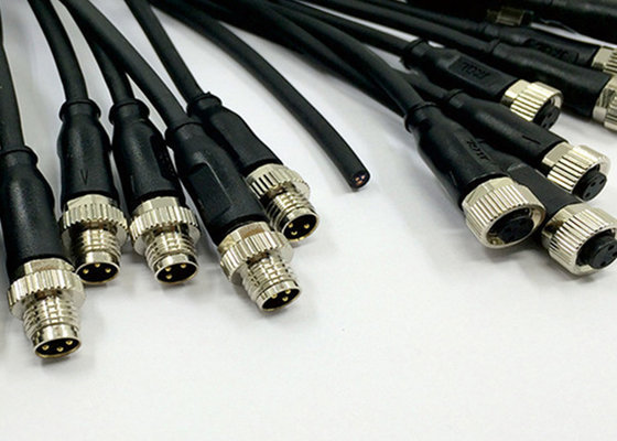Ip67 Molded Waterproof Connector M8 Connector 4 Pin Male Female Plug