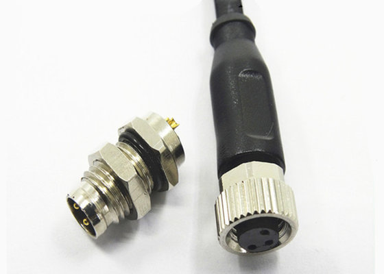 M8 3pin cable connectors , waterproof female connector , panel male connector